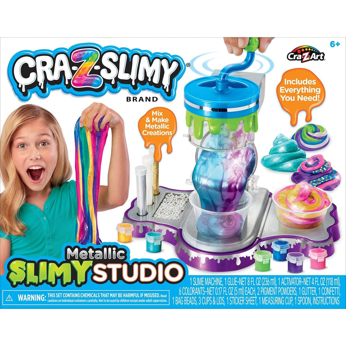 Cra-Z Slimy Metallic Slimy Studio Multicolor Age-6 Years & Above - Peekaboo