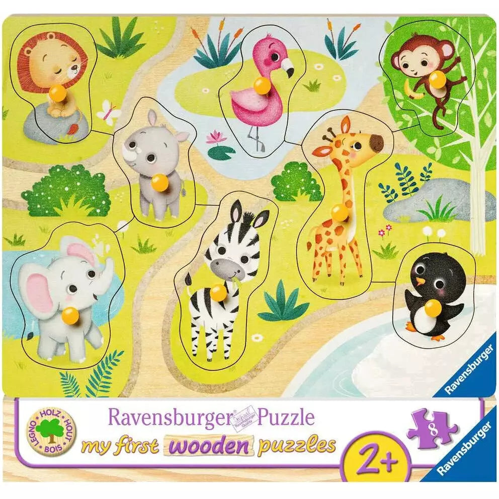Ravensburger Zoo Animals Puzzle 8 Pieces Age- 2 Years & Above - Peekaboo