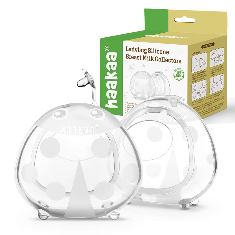 Haakaa Ladybug Breast Milk Collector (75ml x 2) + Storage bag - Peekaboo