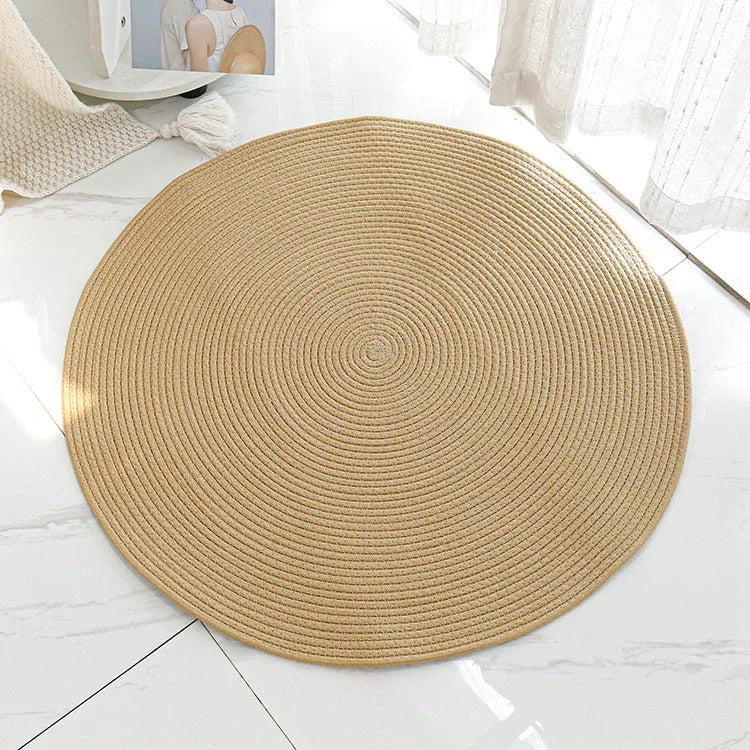 Peekaboo Hand Woven Natural Jute Carpet/ Baby Play Mat (200 cm Diameter ...