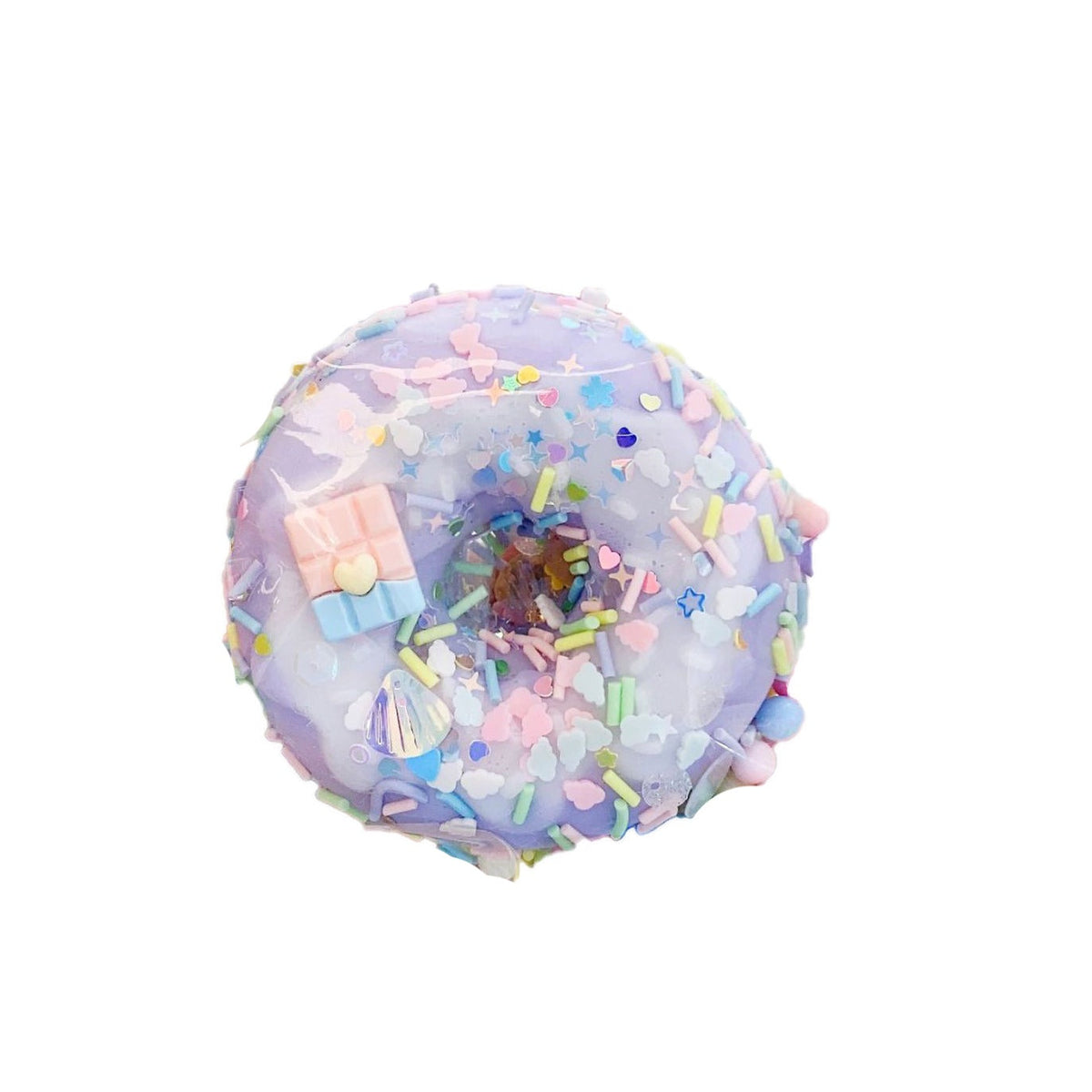 Pibi Pastel Donut Fidget Squishy Toy with Small Accessories (15 x 12 cm ...