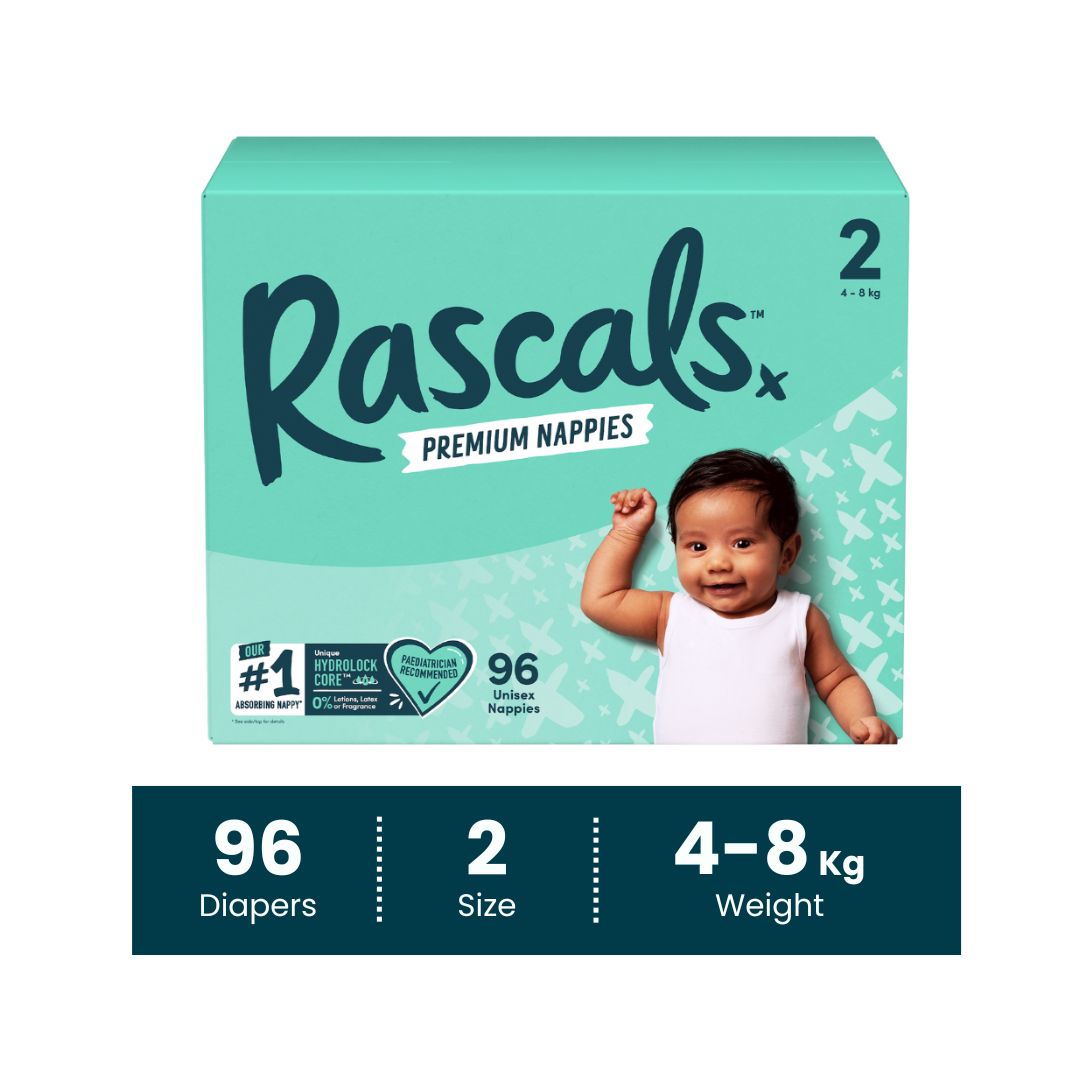 Rascals Premium Baby Tape Diapers Jumbo Box - Size 2, 4-8 kg, 96 Count ...