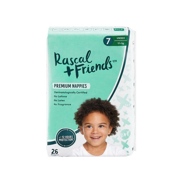 Rascals Premium Adhesive Junior Kids Nappy Diapers Size 7 (18 Kgs ...