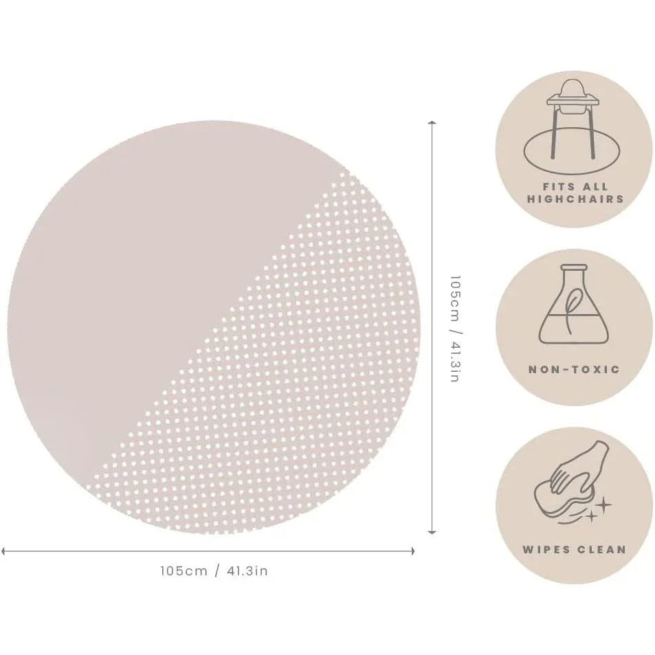 Toddlekind Round & Spotted Clean Wean Mat (105 cm) Dove Grey Age- 6 ...
