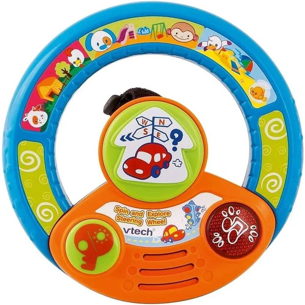VTech Spin & Explore Steering Wheel with 2 Sing-Along Songs, 6 Melodies ...