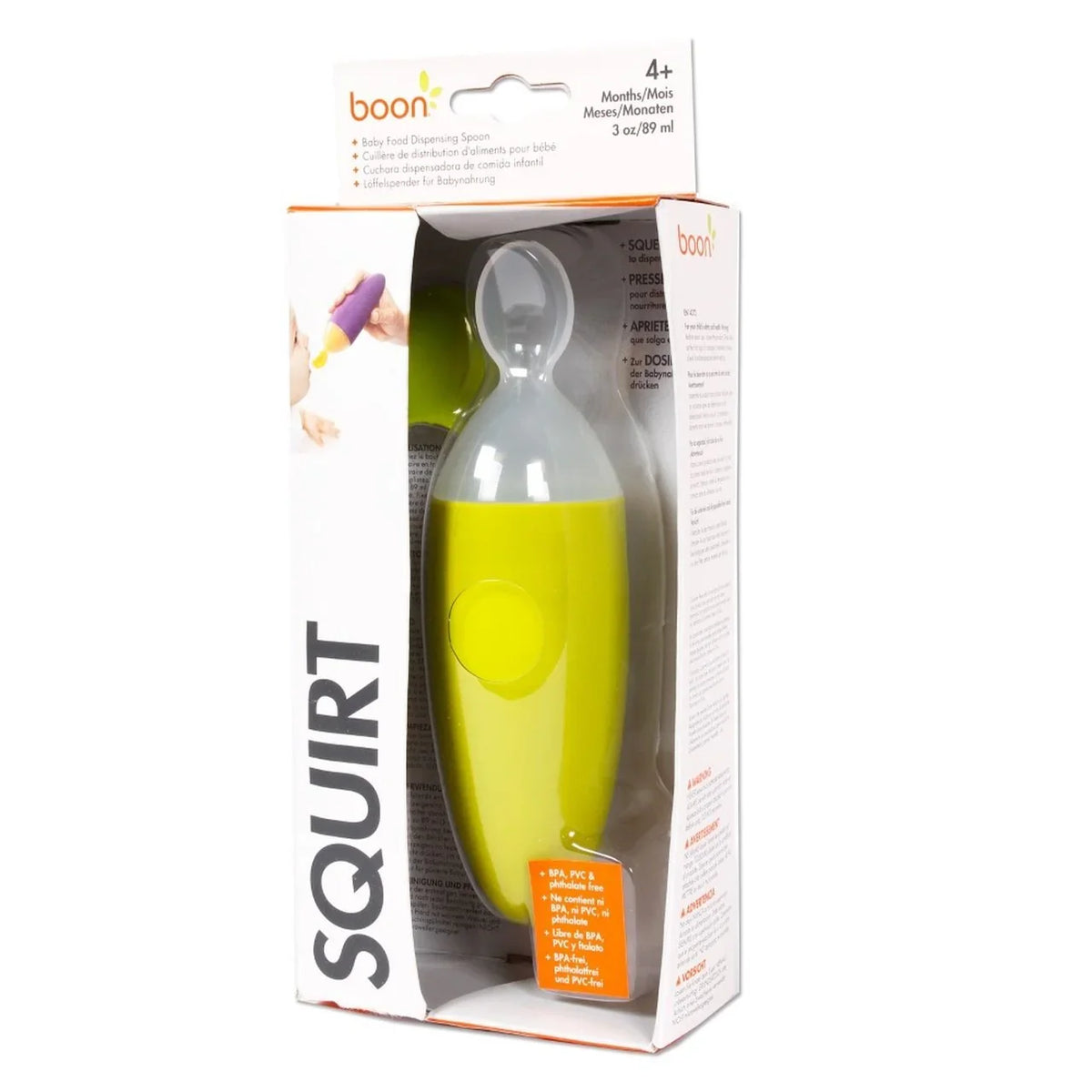 Tomy Boon Squirt Dispensing Spoon - Green 4M+ - Peekaboo