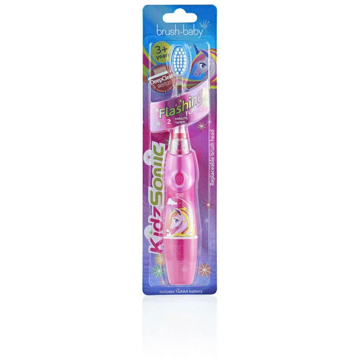 Brush Baby New Kidzsonic Unicorn Electric Toothbrush Pink Age-3 Years ...