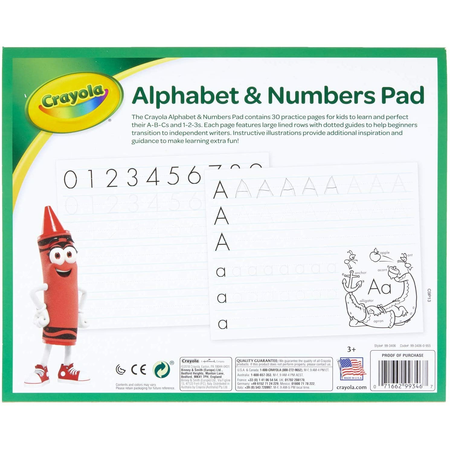 Crayola Beginning ABC Tablet 10 x 8 - 30 Sheets - Peekaboo