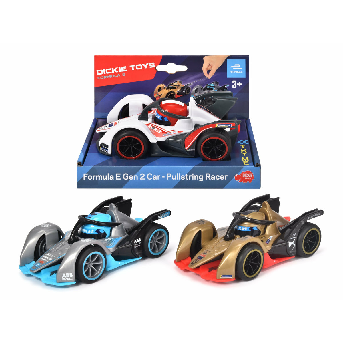 Dickie Formula E - Pullstring Racer, 3 Assortment Multicolor Age-3 ...