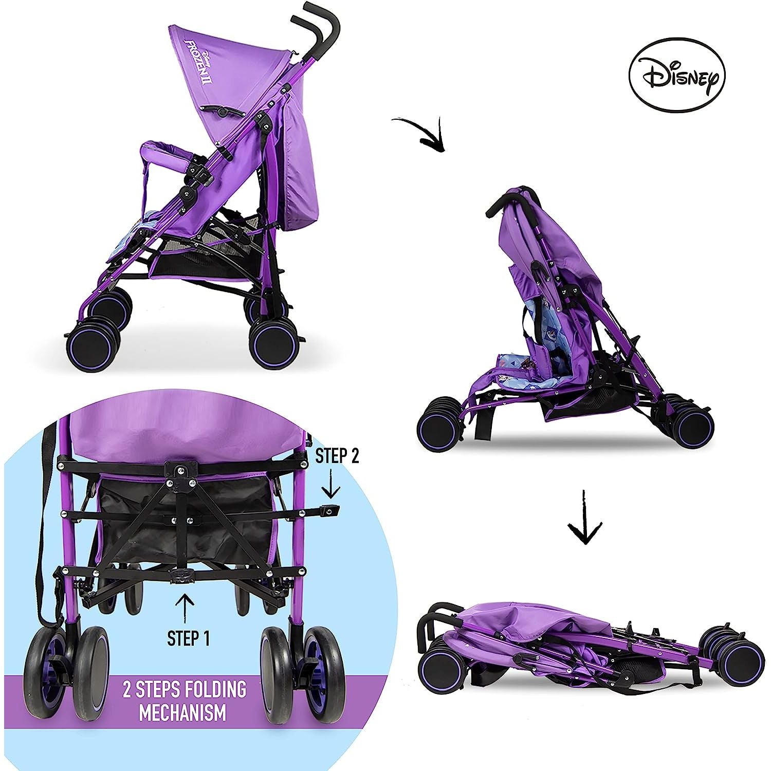 Disney Frozen 2 Lightweight Adventure Stroller + Storage Cabin Purple ...