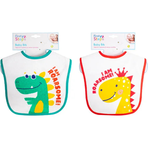 Pibi First Steps Dinosaur Baby Bib Assorted Age- 6 Months & Above ...