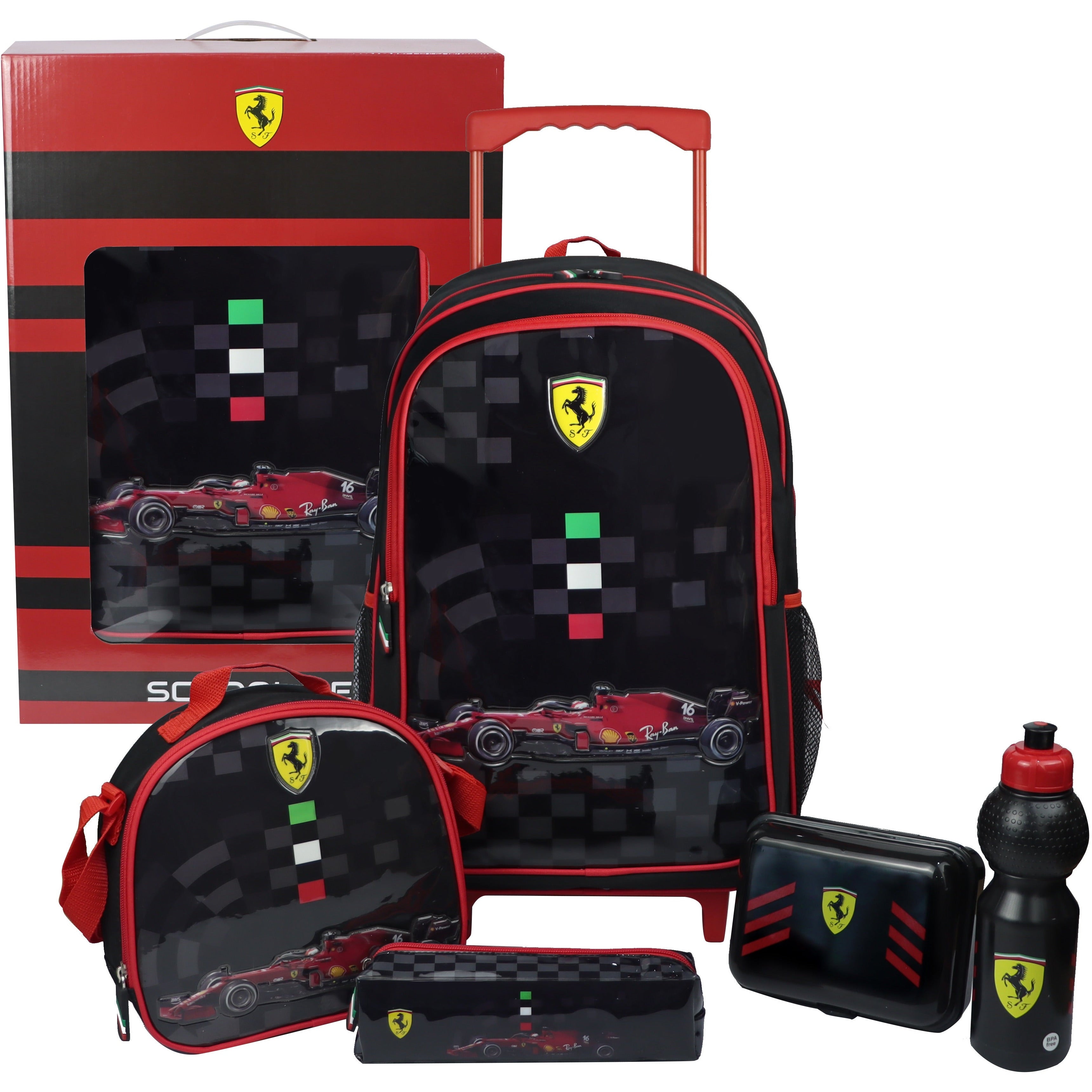 Ferrari Track 18" Trolley Set 5 In 1 Age-9 Years to 12 Years - Peekaboo