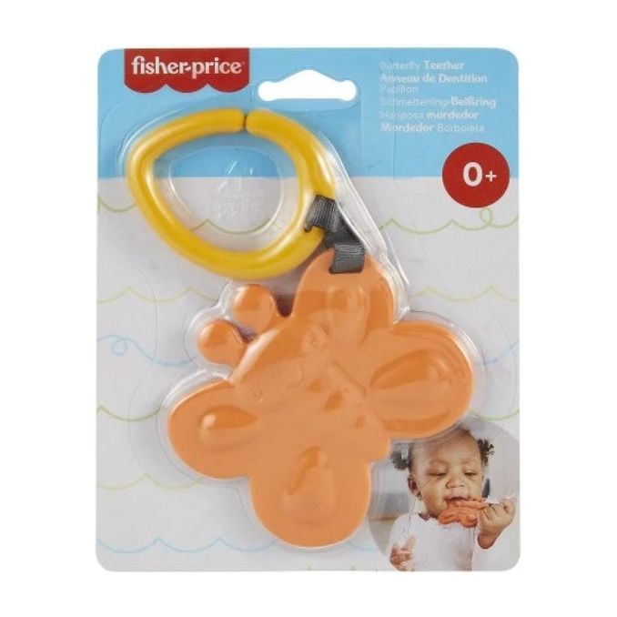 Fisher-Price Butterfly Teether Orange Age- Newborn & Above - Peekaboo