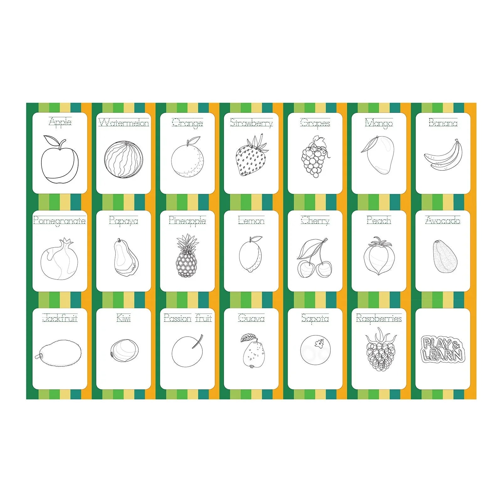 Funskool 2-in-1 Fruits & Vegetables Play & Learn Flash Cards Multicolor ...