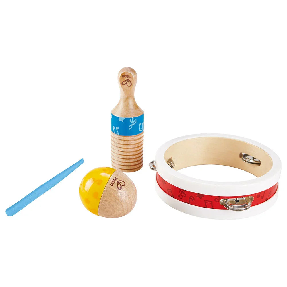 Hape Rhythm Set with 4 Different Musical Instruments Multicolor Age- 1 ...
