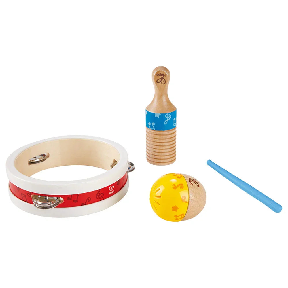 Hape Rhythm Set with 4 Different Musical Instruments Multicolor Age- 1 ...