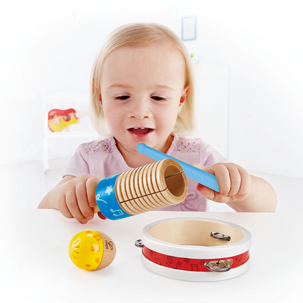 Hape Rhythm Set with 4 Different Musical Instruments Multicolor Age- 1 ...