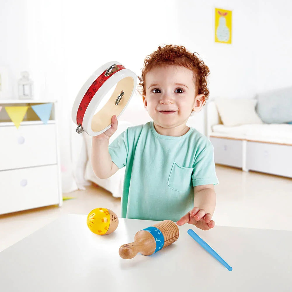 Hape Rhythm Set with 4 Different Musical Instruments Multicolor Age- 1 ...