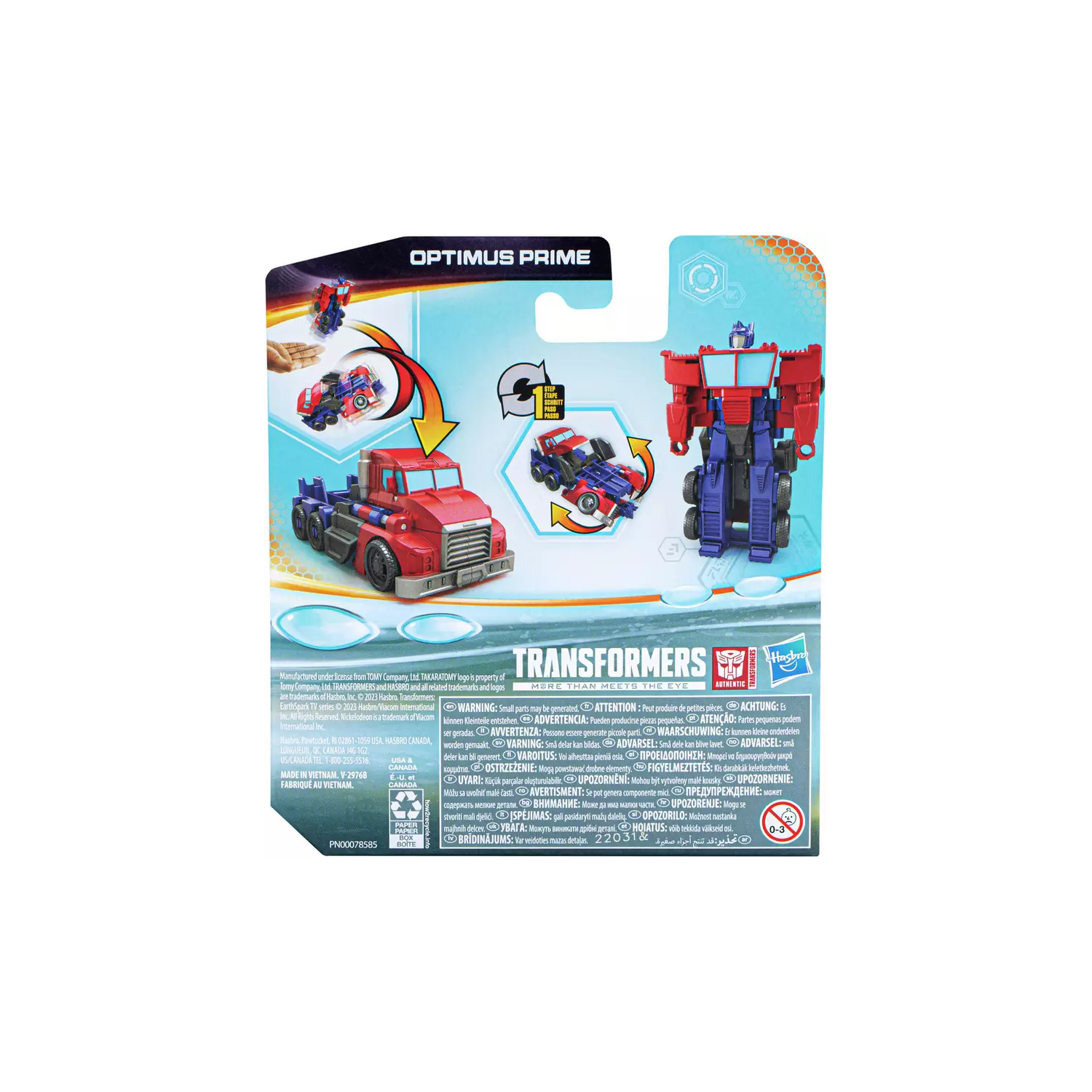 Hasbro Transformers Earthspark 1 Step Flip Changer Optimus Prime Figure ...