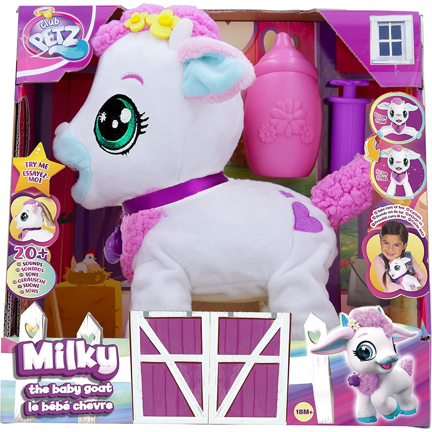Club Petz Milky the Kid Interactive Plush Toy Multicolor Age- 18 Months & Above - Peekaboo