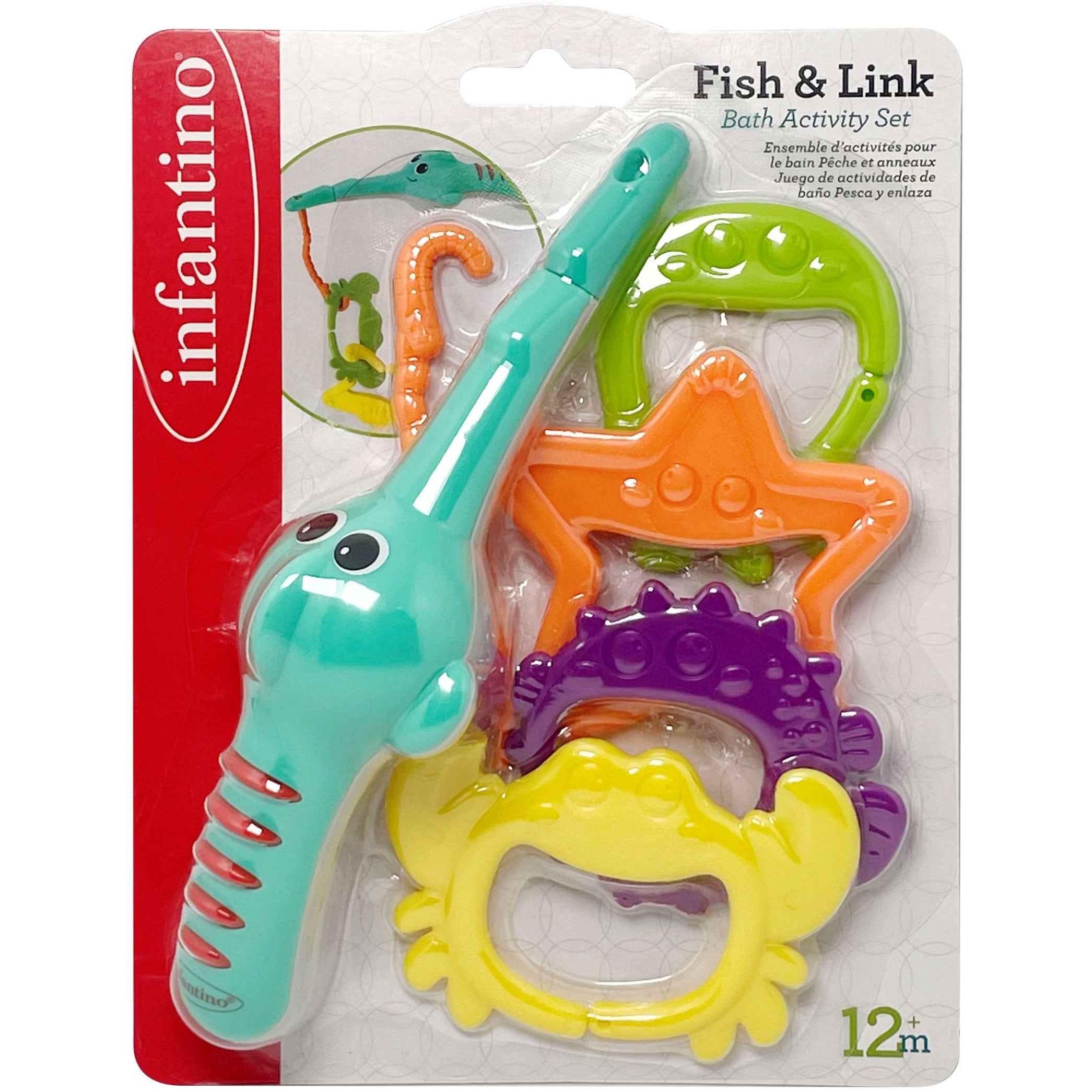 Infantino Fish & Link Bath Activity Set Multicolor Age- 12 Months ...