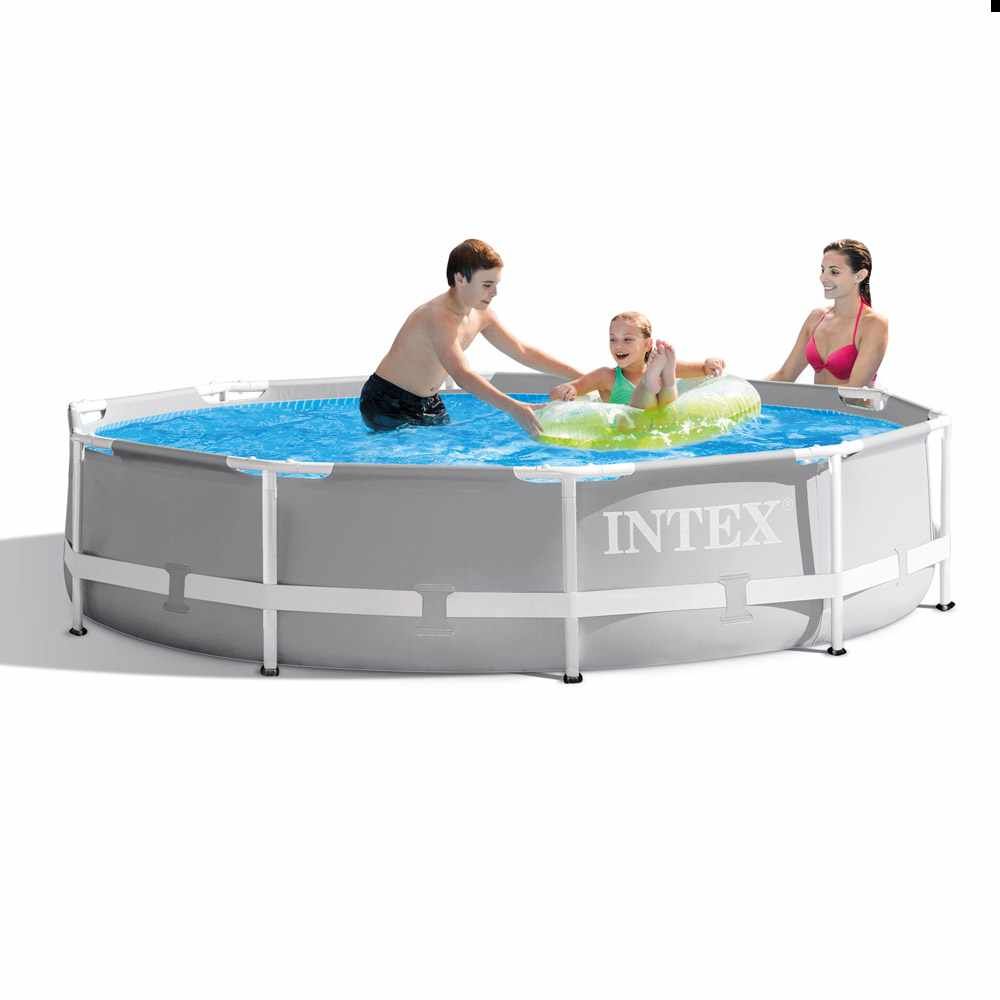Intex Prism Frame Pool (305 CM X 76CM ) with Pump -Grey Age- 12 Months ...