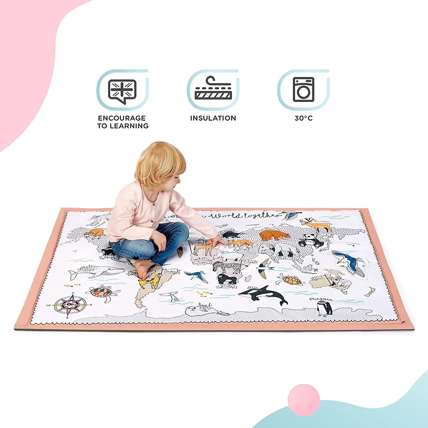 Kinderkraft 3-in-1 Tippy Educational Playmat Multicolor Age- Newborn ...
