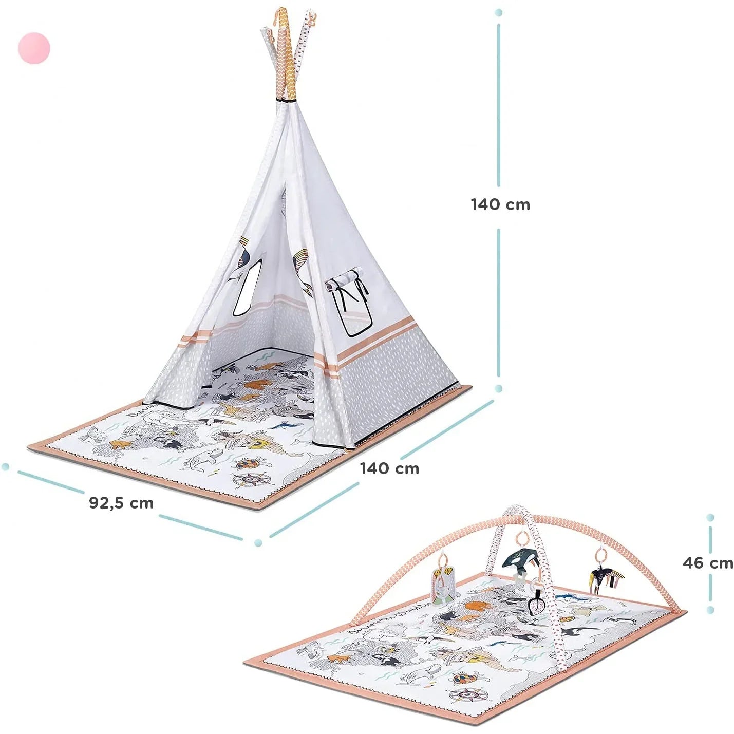 Kinderkraft 3-in-1 Tippy Educational Playmat Multicolor Age- Newborn ...
