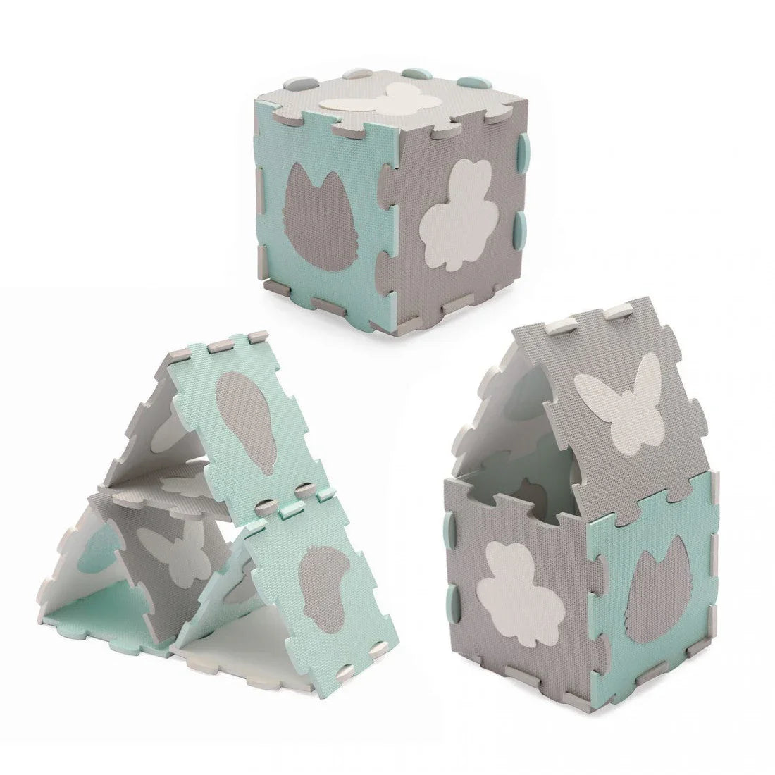 Kinderkraft Luno Shapes Puzzle Foam Playmat Mint Age- 6 Months & Above ...