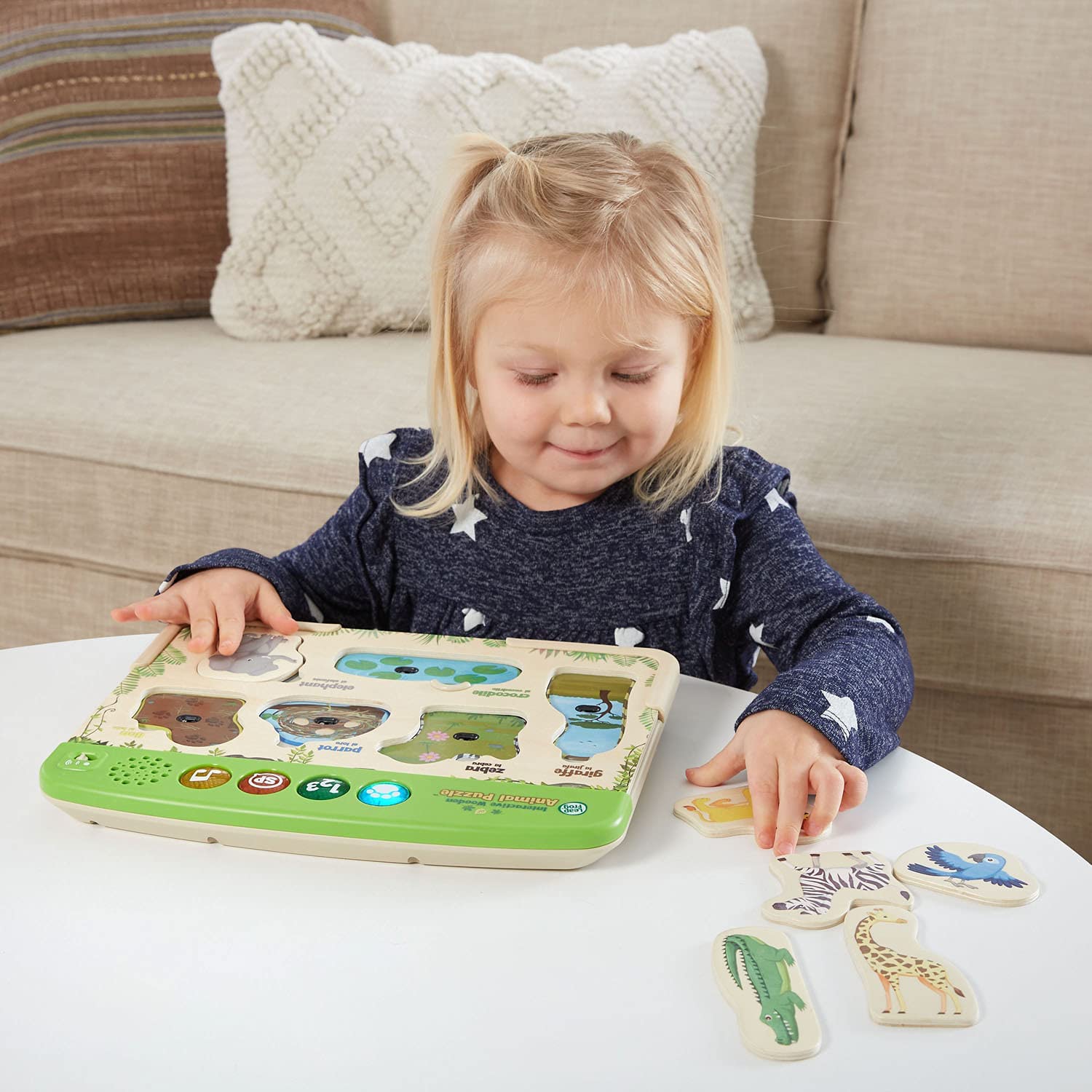 LeapFrog Interactive Wooden Animal Puzzle Multicolor Age-2 Years ...