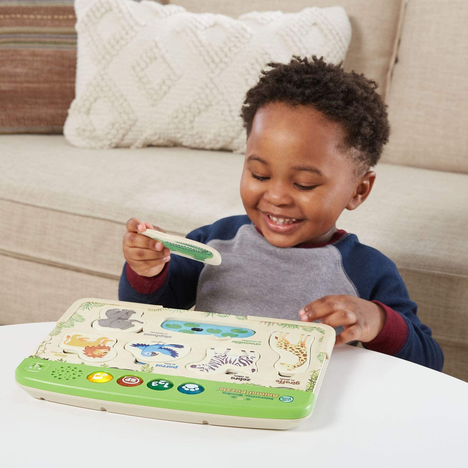 LeapFrog Interactive Wooden Animal Puzzle Multicolor Age-2 Years ...