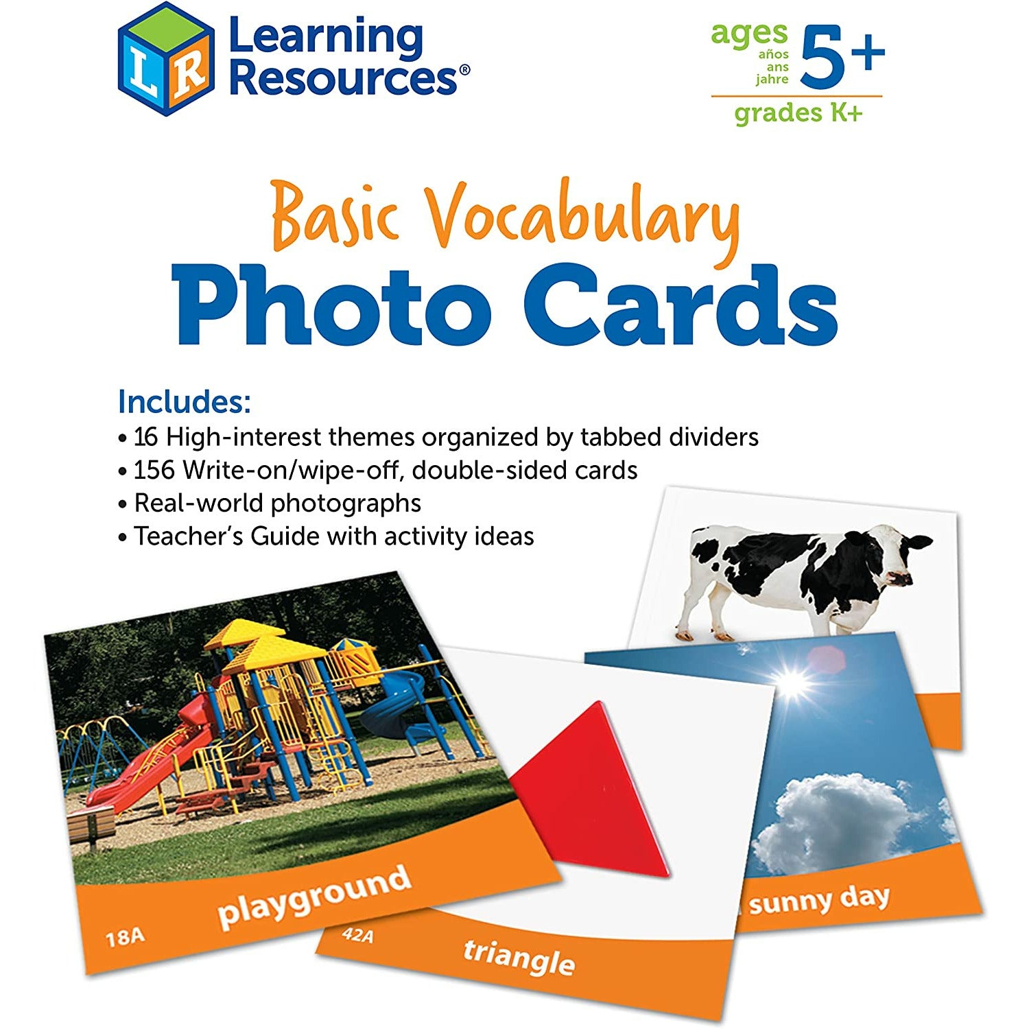 Learning Resources Basic Vocabulary Photo Card Set 5+ - Peekaboo