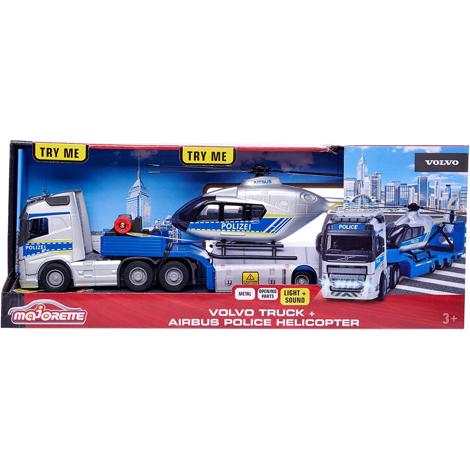 Majorette - Volvo Fh-16 Police Truck + Helicopter Multicolor Age-3 ...