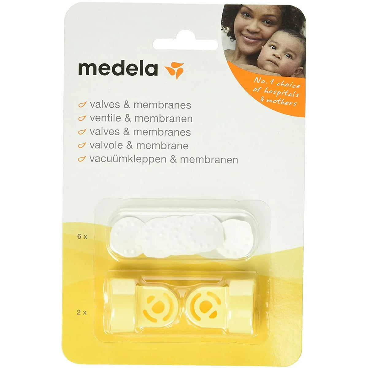 Medela Replacement 2 Valve Heads And 6 Membrane - Peekaboo