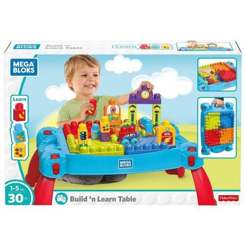 Mega Bloks Build & Learn Blocks Table Blue Age- 12 Months & Above ...