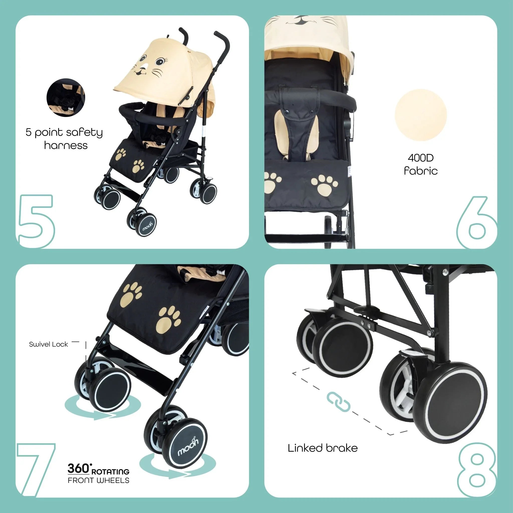 Moon Safari - Stroller Character - Cat Multicolor Age-Newborn & Above ...
