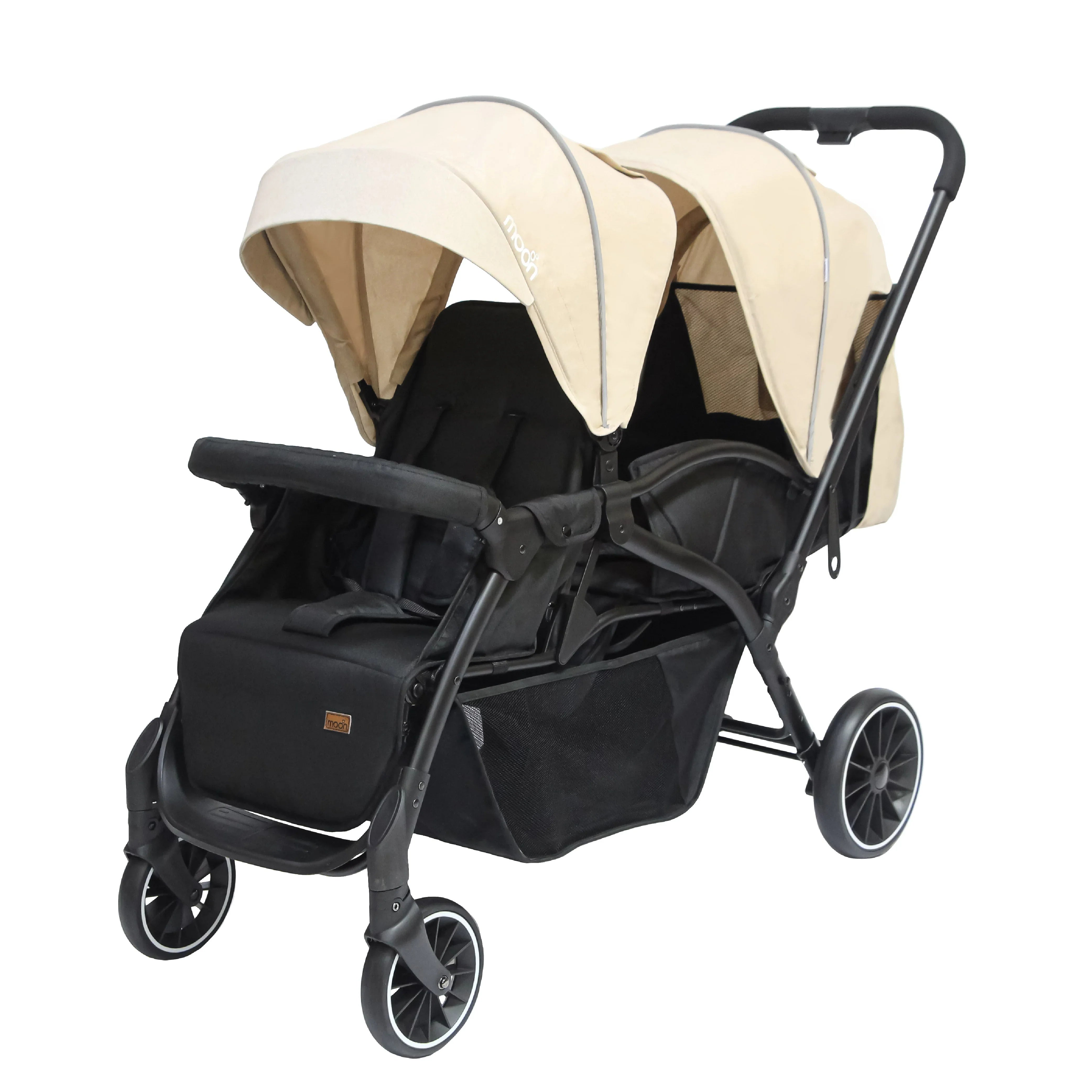 Moon Twin Stroller Beige Age- Newborn & Above - Peekaboo