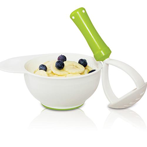NUK Baby Food Masher & Bowl Set Multicolor Age- 6 Months & Above - Peekaboo