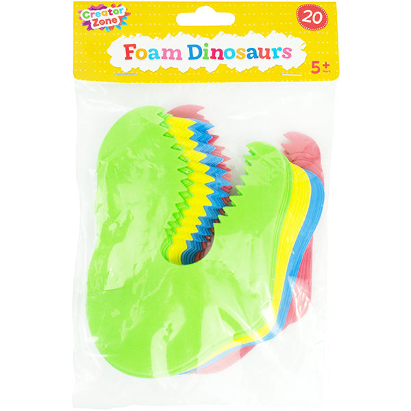 Creator Zone Assorted Colours Foam Dinosaurs 20 Pack Age-3 Years ...