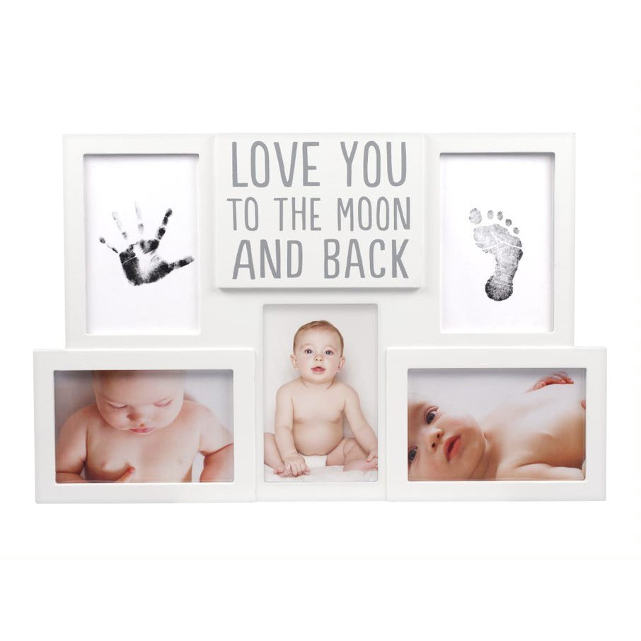 Pearhead Babyprints Collage Frame Love You to the Moon and Back White ...