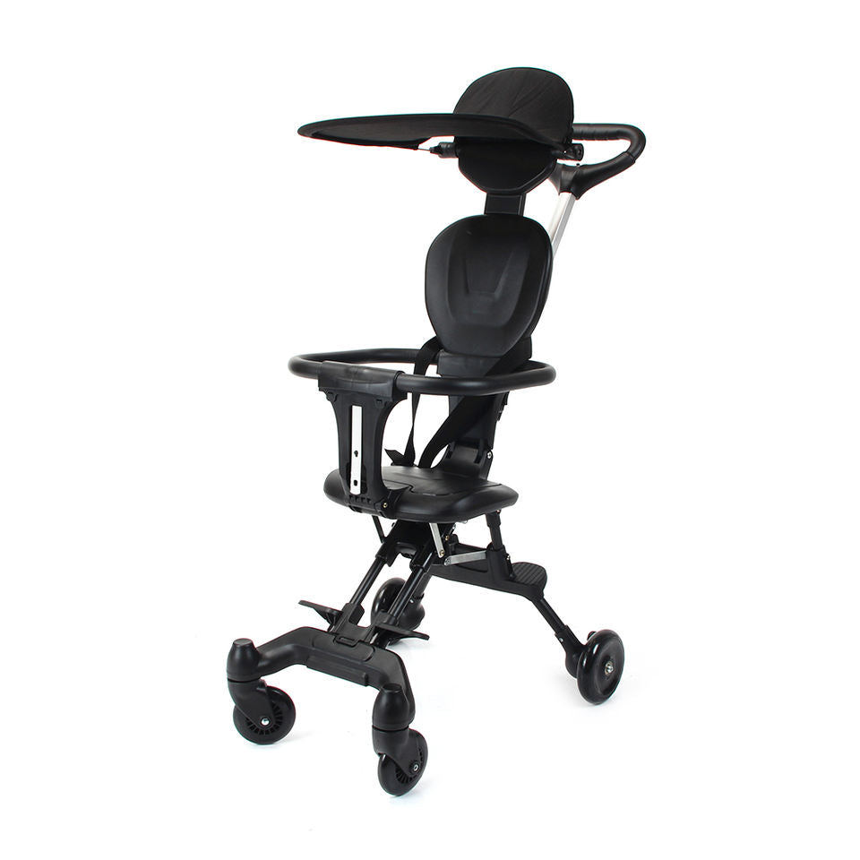 Peekaboo Lightweight Black Foldable Baby Stroller Pram with Cushion ...