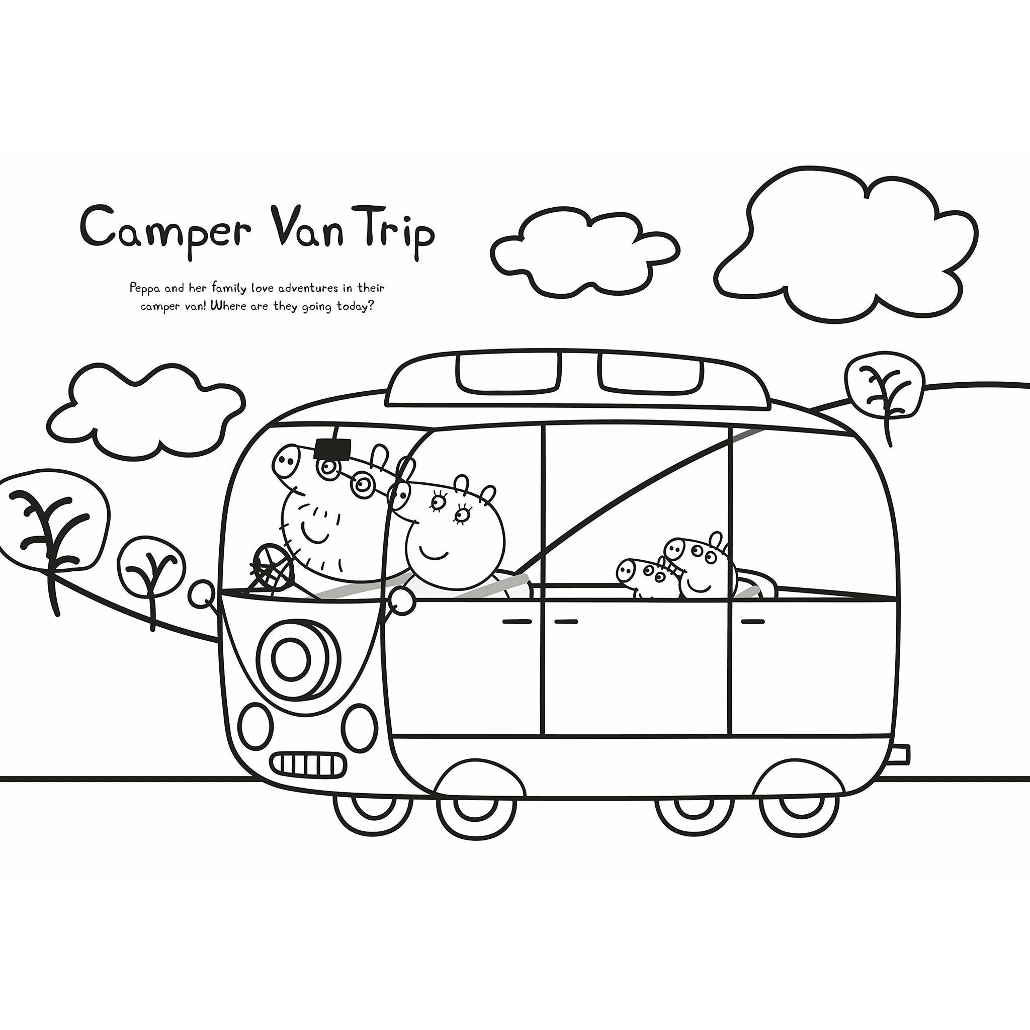 Peppa Pig Camper Van Coloring Page