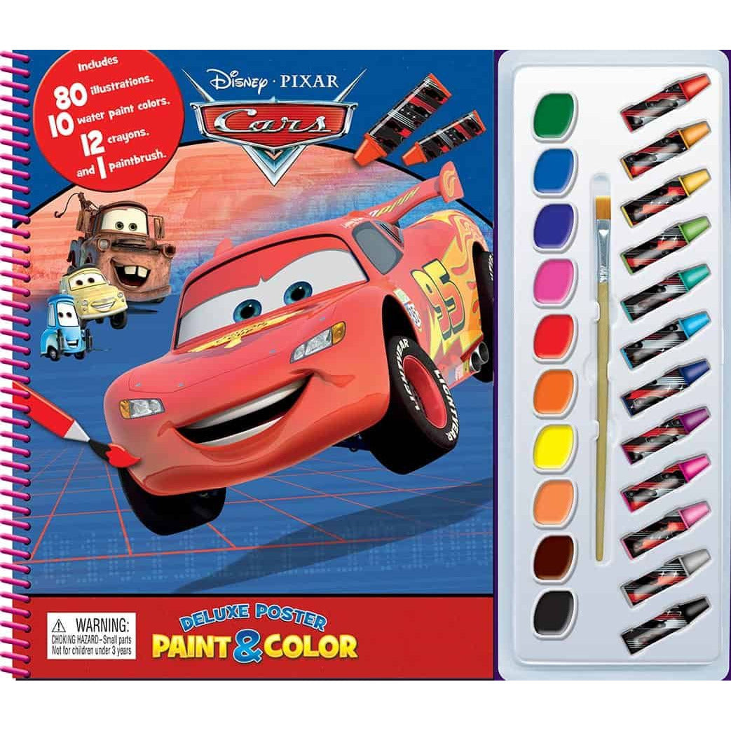Phidal Disney Cars Deluxe Poster Paint & Color Activity Book Age- 3 ...