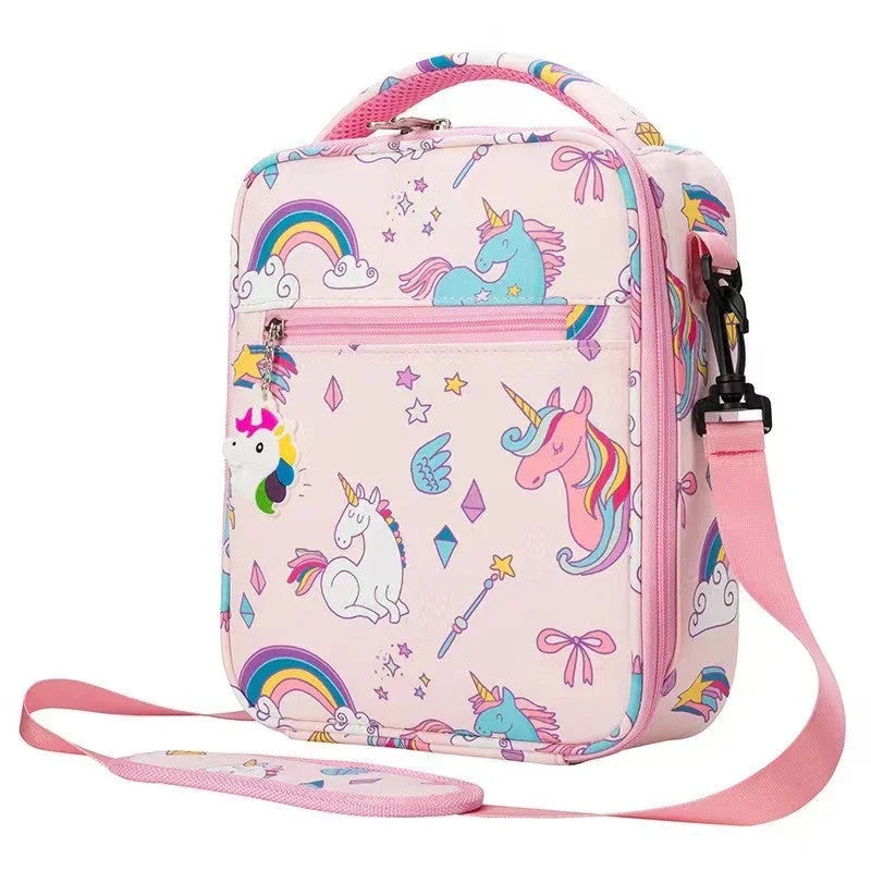 Pibi 2-in-1 Cute Unicorn Stationery & Cooler Lunch Bag Baby Pink - Peekaboo