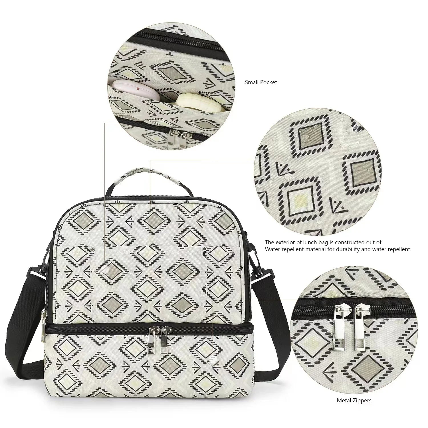 Pibi 2-in-1 Insulated bottle & Lunch Bag Grey/Black Age- Newborn ...