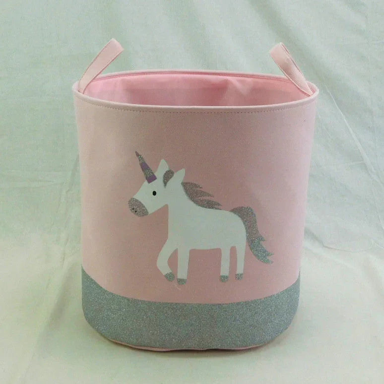 Pibi Adorable Unicorn Printed Laundry Bag /Toy Storage Basket (35 x 40 ...