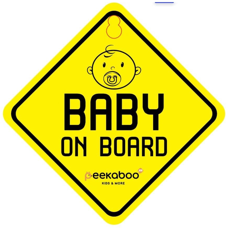 Pibi Baby On Board (12 x 12 cm) Car Sign Yellow Age- Newborn & Above ...