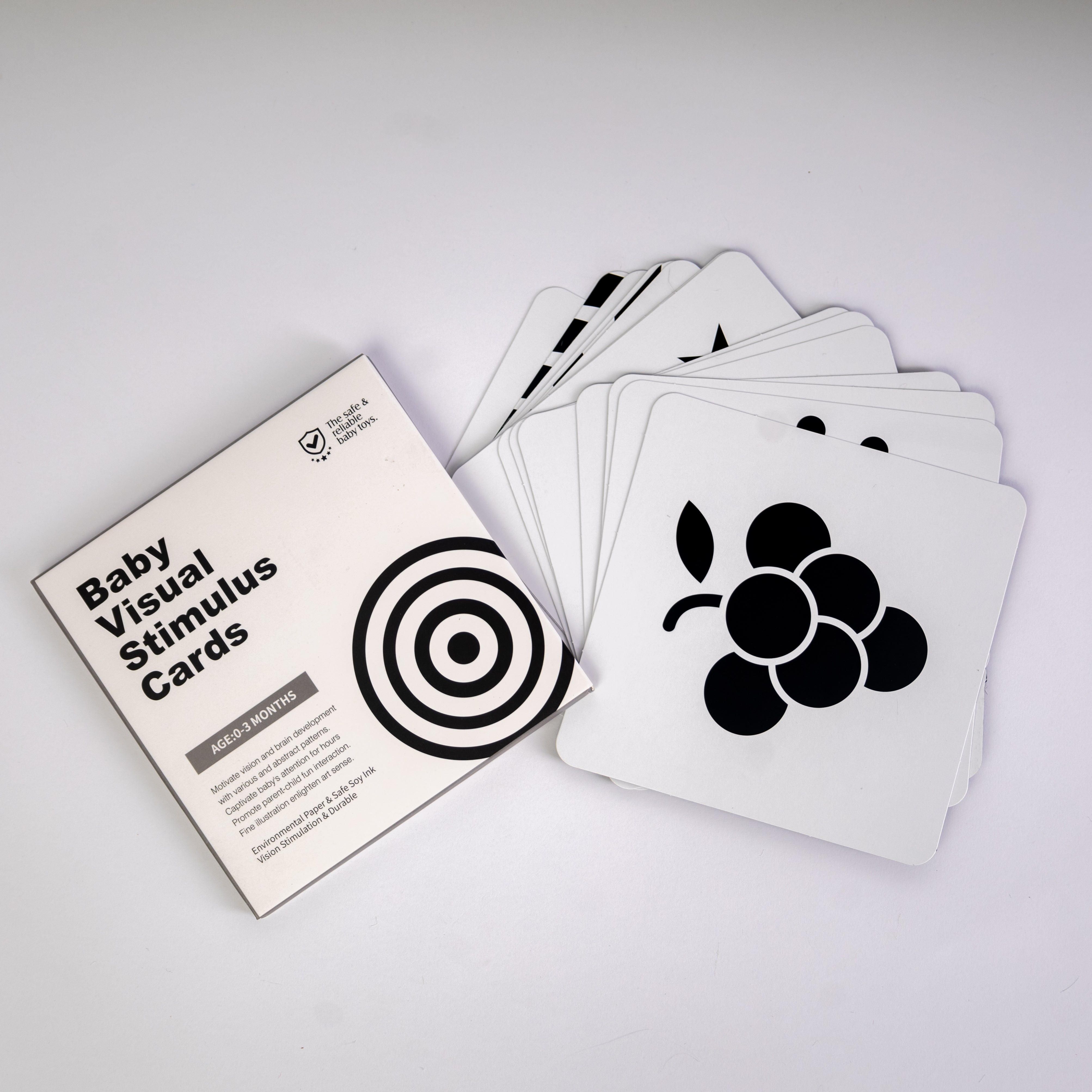 Pibi Baby Visual Stimulus Cards Black & White Age- 0-3 Months - Peekaboo