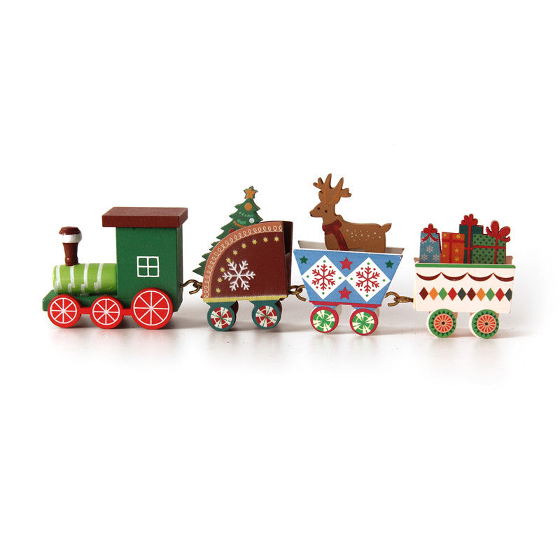 Pibi Christmas Wooden Train 22.5X7X3Cm Multicolor Age- 3 Years & Above ...