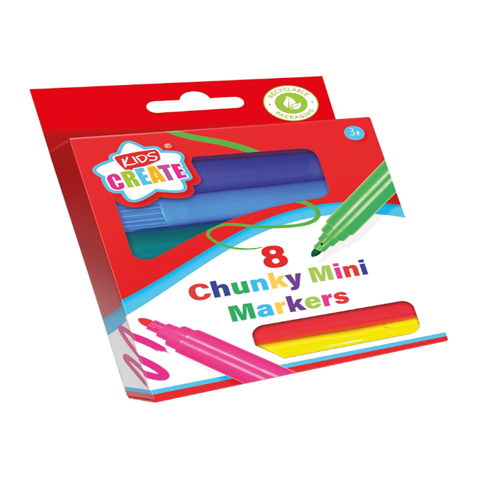 Pibi Kids Create Chunky Mini Colouring Markers 10-Pack Age-3 Years ...